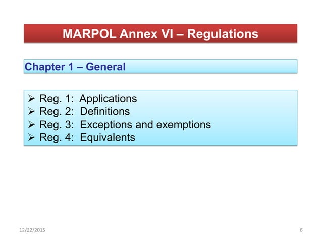 MARPOL Annex VI: Prevention of Air Pollution from Ships | PDF