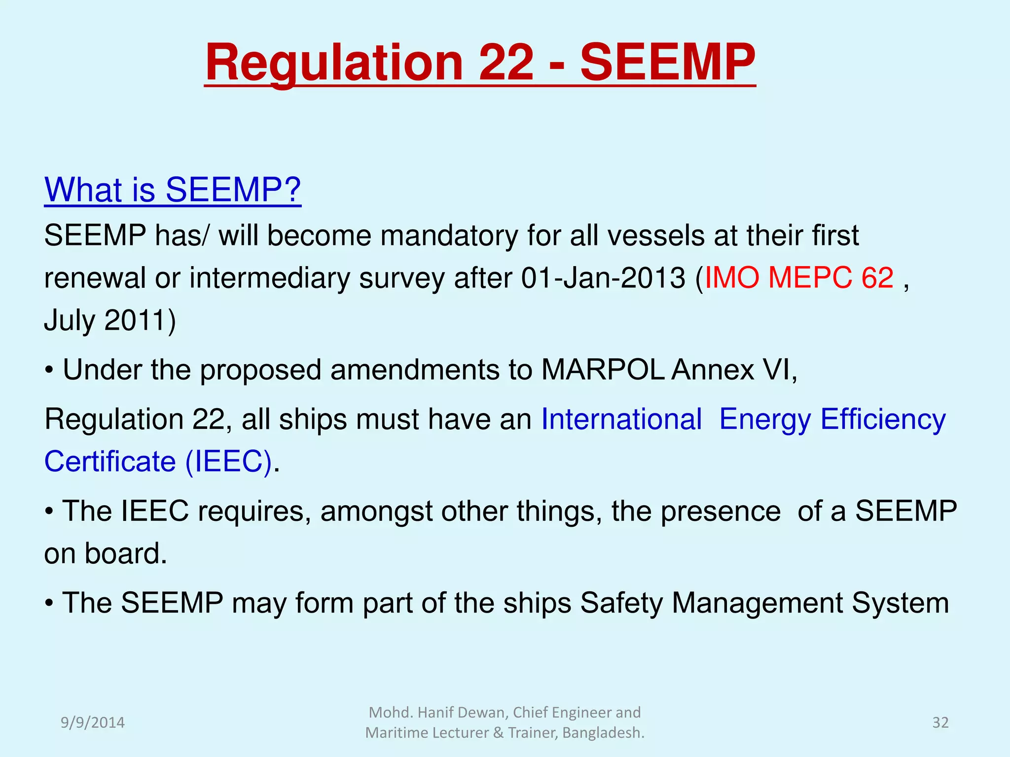 Marpol Annex VI Chapter IV- GHG Emissions and Energy Efficiency ...