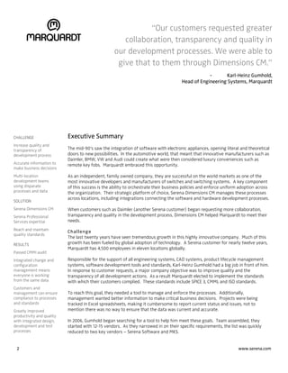 Marquardt Innovates with Serena Software | PDF
