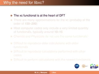 Libxc a library of exchange and correlation functionals | PPT