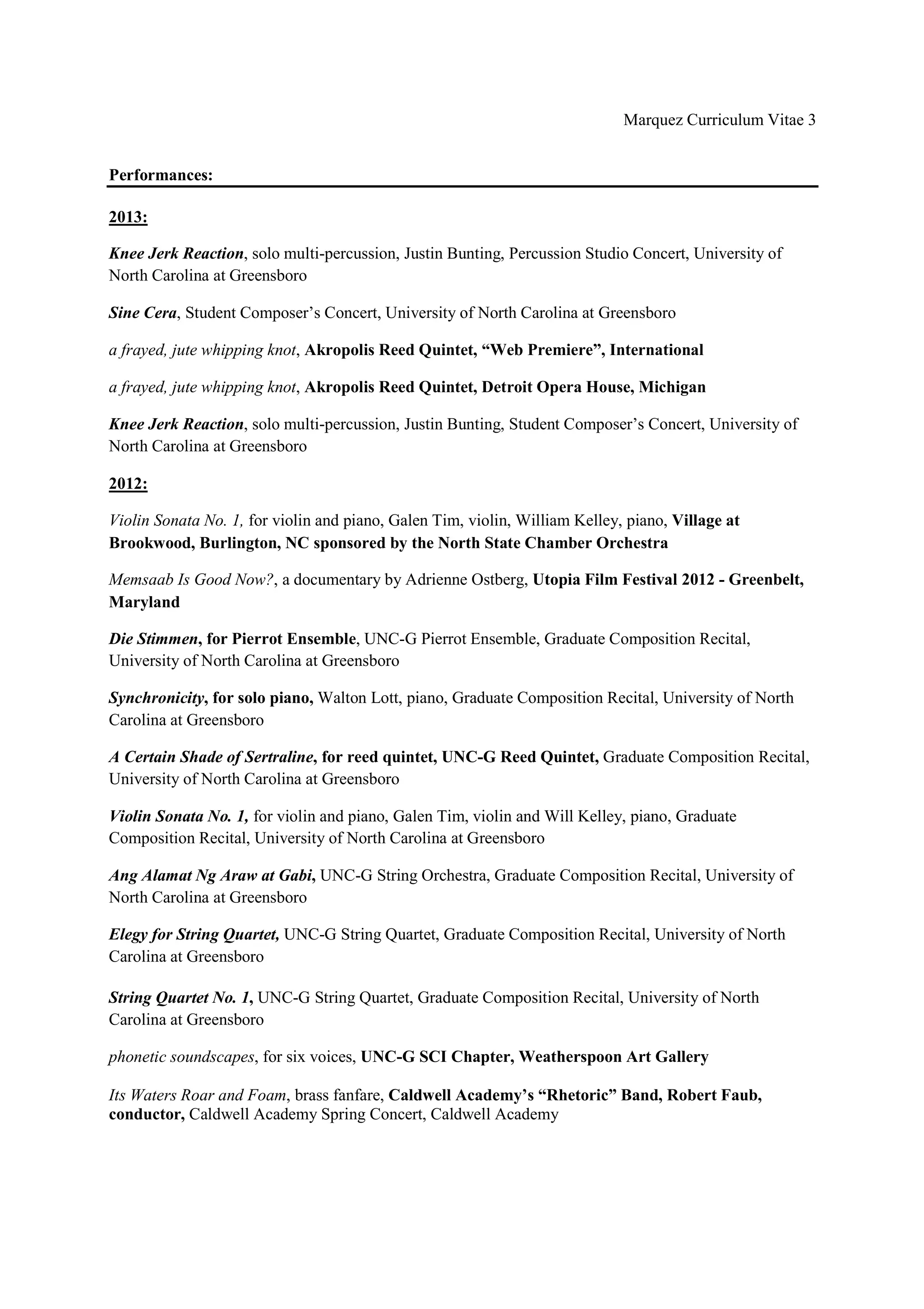 Marquez Curriculum Vitae | PDF