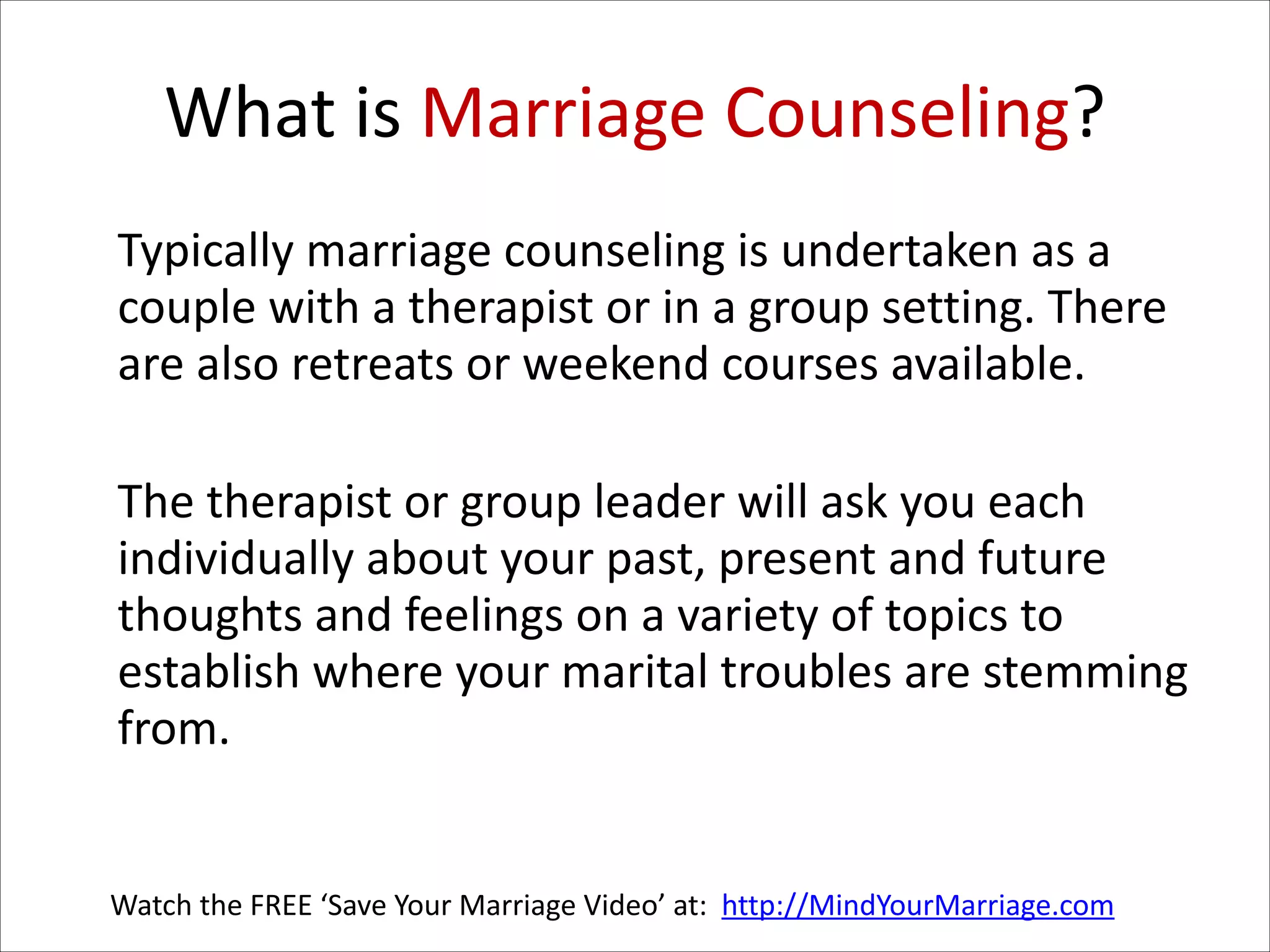 Marriage Counseling Questions - What to Ask | PPT