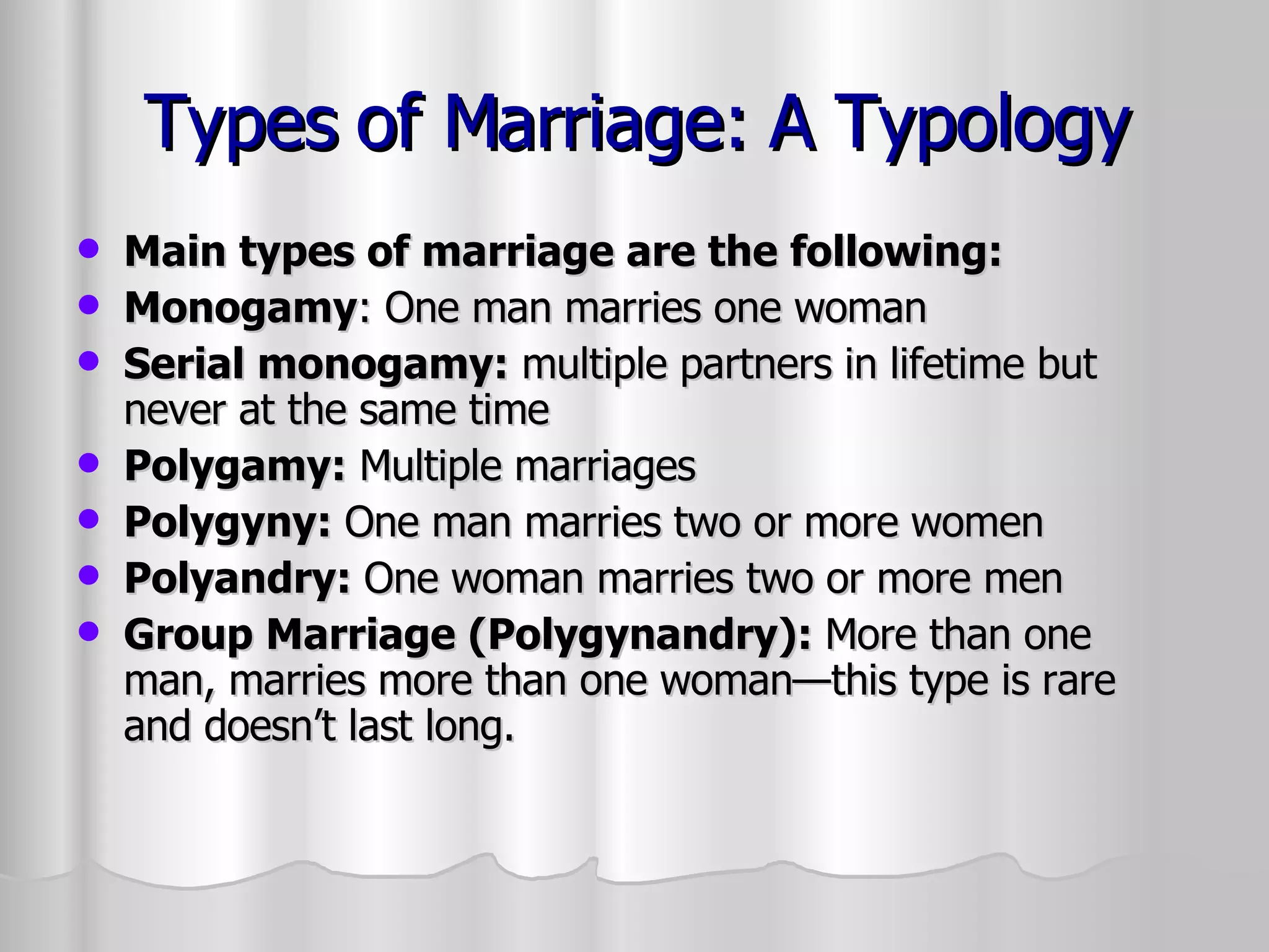 Marriage: Definitions and Variations | PPT