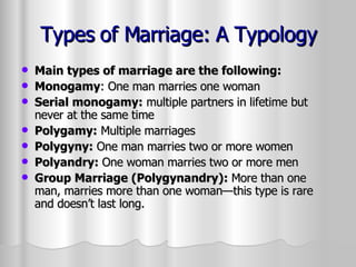 Marriage: Definitions and Variations | PPT