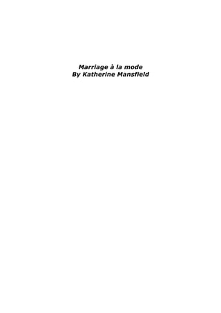 Marriage à la mode | PDF