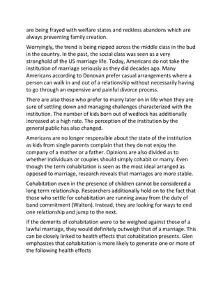 Marriage and family life in america sample essay | PDF | Divorce ...