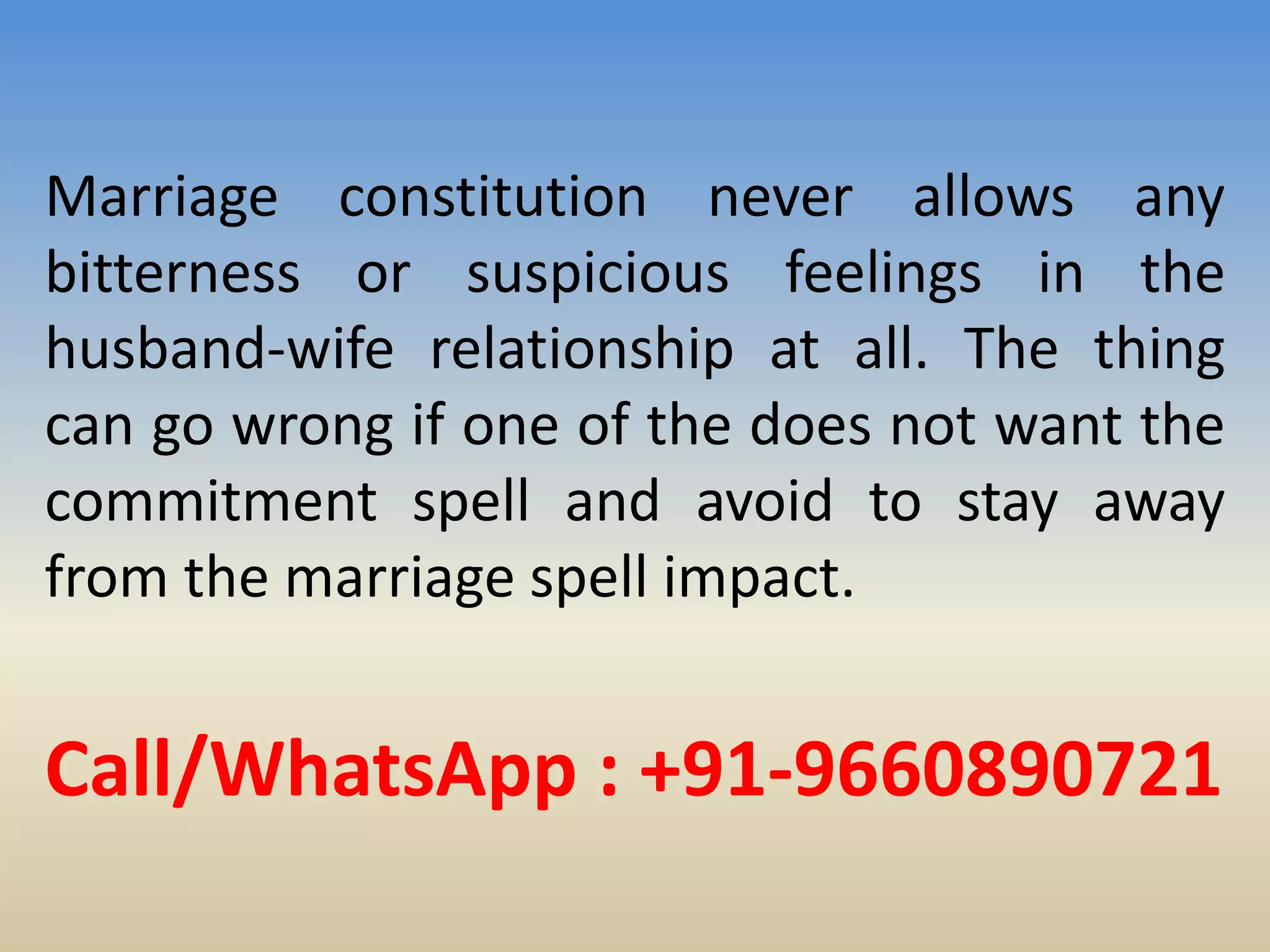 Marriage commitment spells | PPT