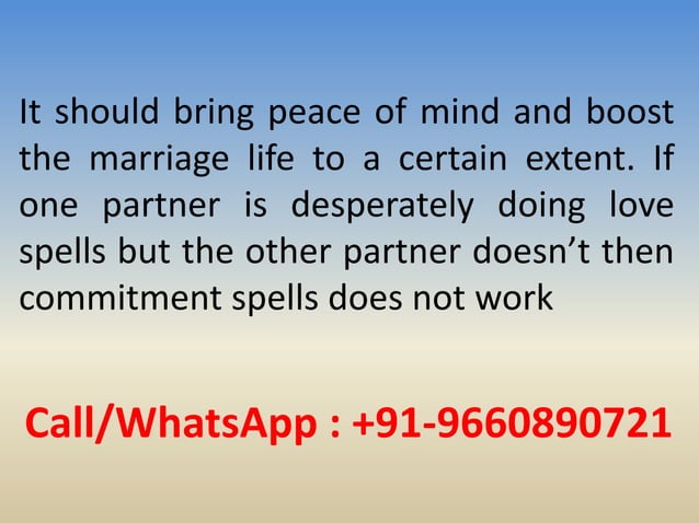 Marriage commitment spells | PPT