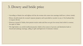 Marriage customs in afghanistan | PPTX | Islam | Religion & Spirituality