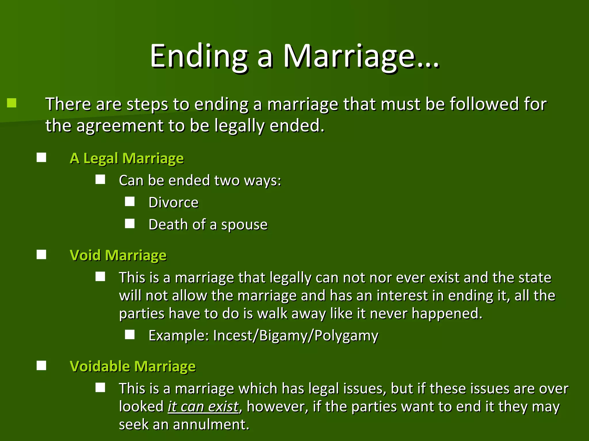 Marriage divorce annulment ppt | PPT