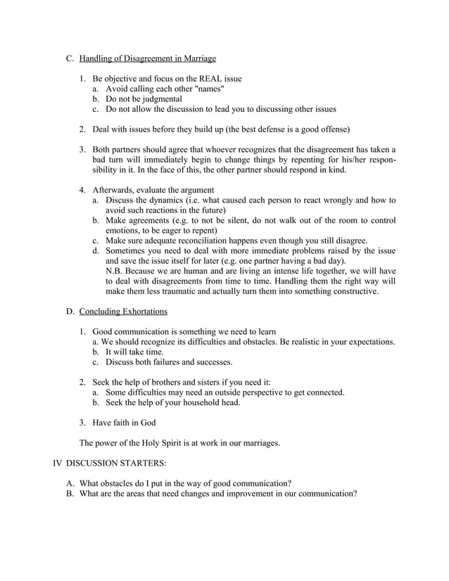 Marriage enrichment retreat1 | DOC | Christianity | Religion & Spirituality