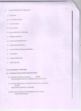 Marriage incentive form | PDF