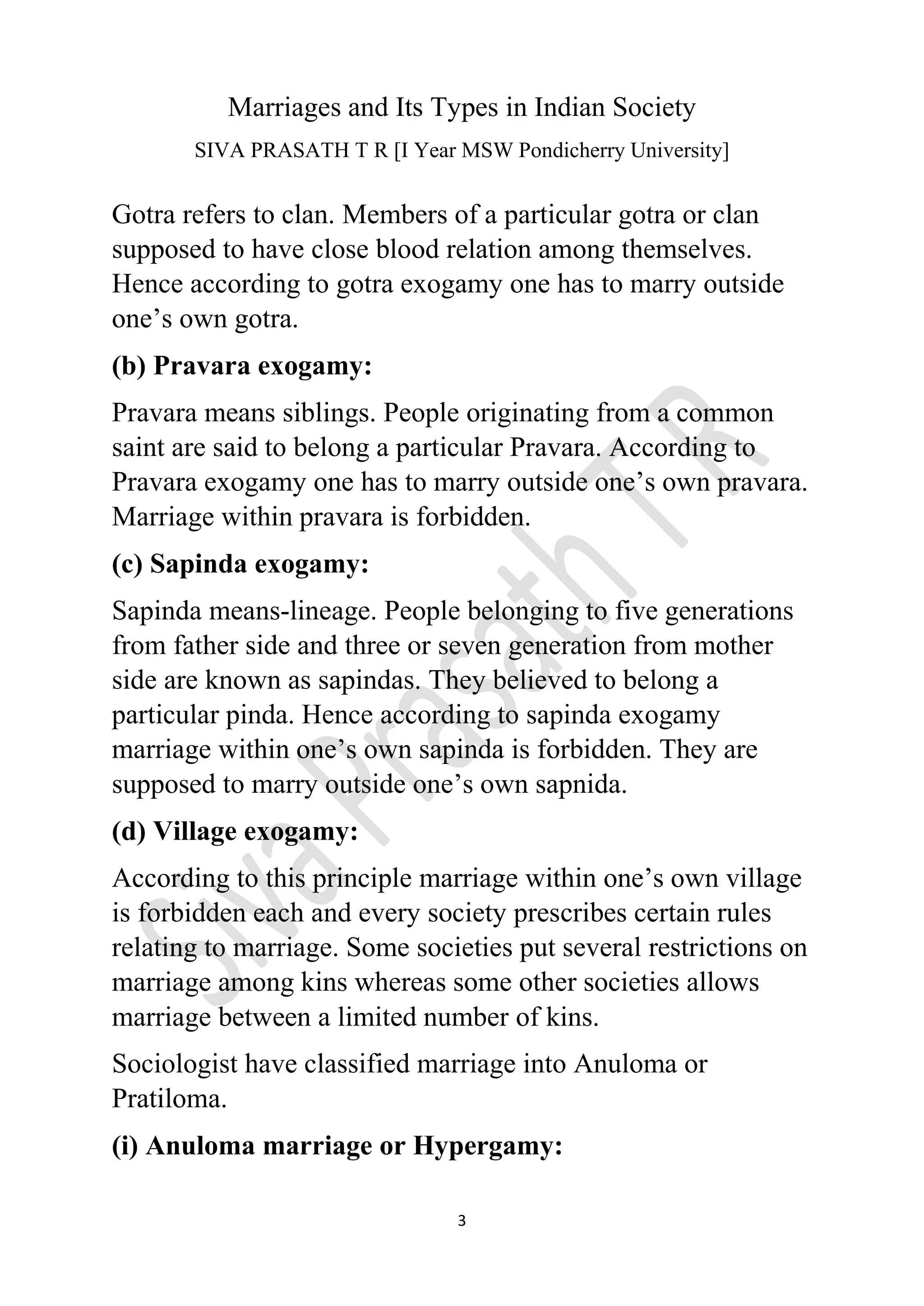 Marriages Institutions and its types in Indian society | PDF