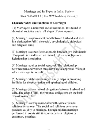 Marriages Institutions and its types in Indian society | PDF