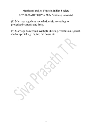 Marriages Institutions and its types in Indian society | PDF