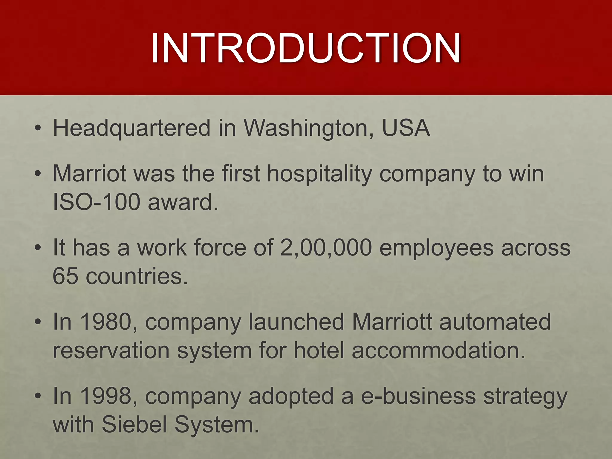 Marriott hotels business analysis | PPTX