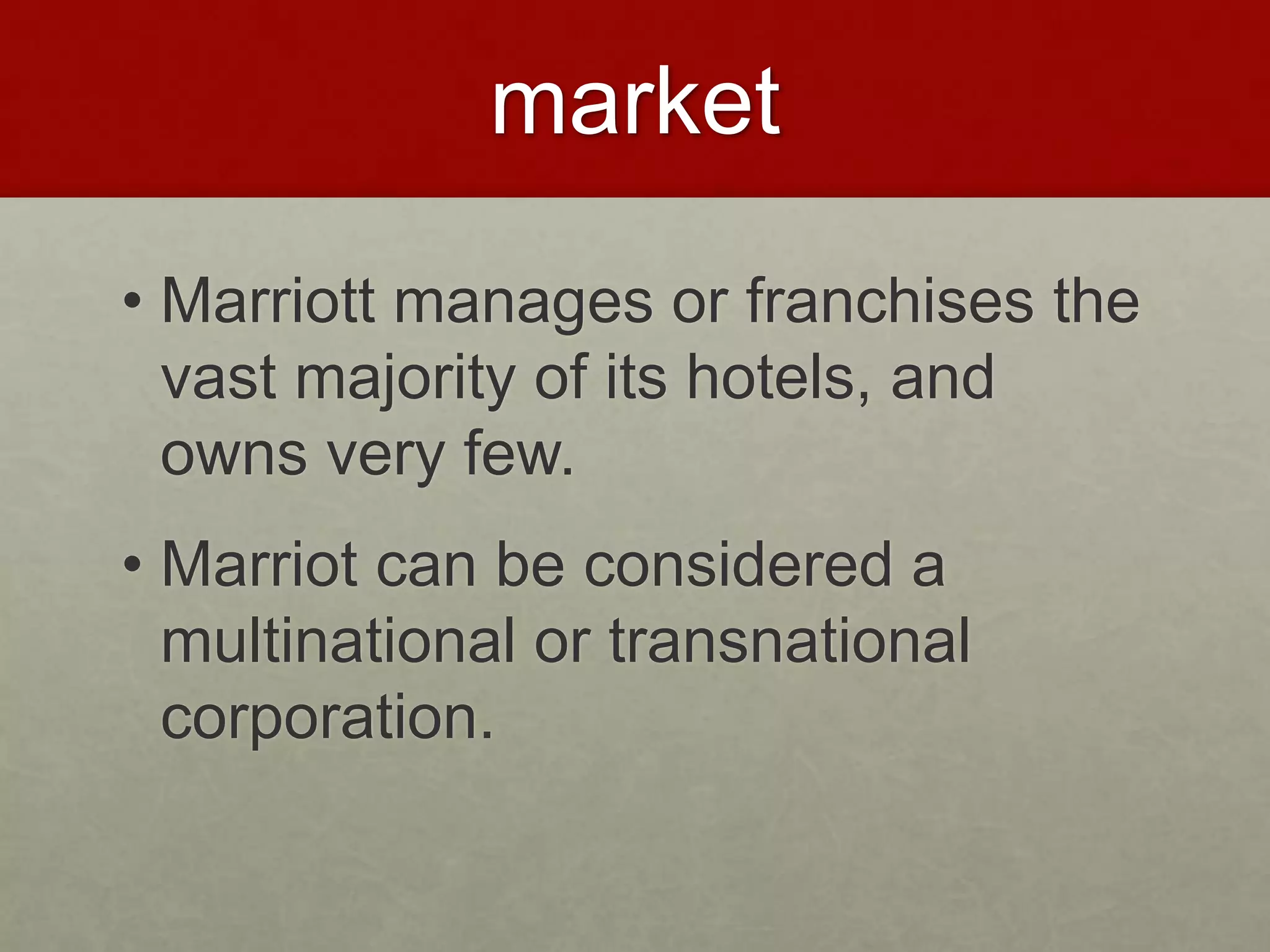 Marriott hotels business analysis | PPTX