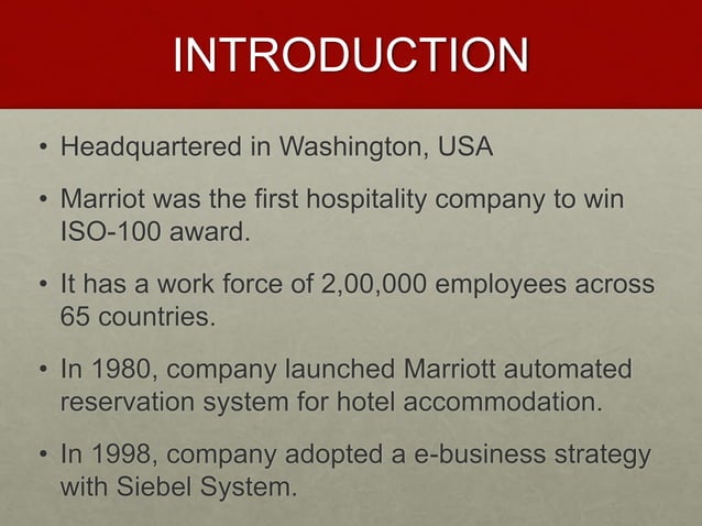 Marriott hotels business analysis | PPTX