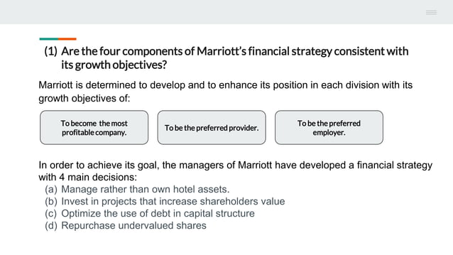FIN4140 Corporate Finance: Marriott corporation case study solution ...