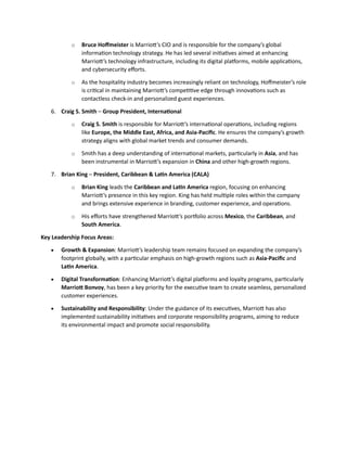 Marriott International, Inc. - Executive Leadership Overview | PDF