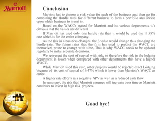 Marriott Corporation. Cost of Capital | PPTX
