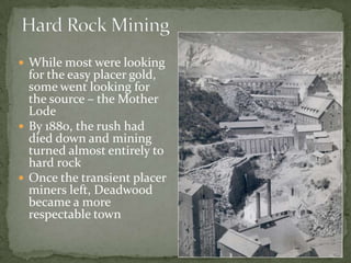 history of deadwood and black hills mining - august 2014 | PDF