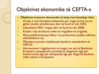 Marrëveshja e Tregtisë së Lirë (CEFTA) | PDF