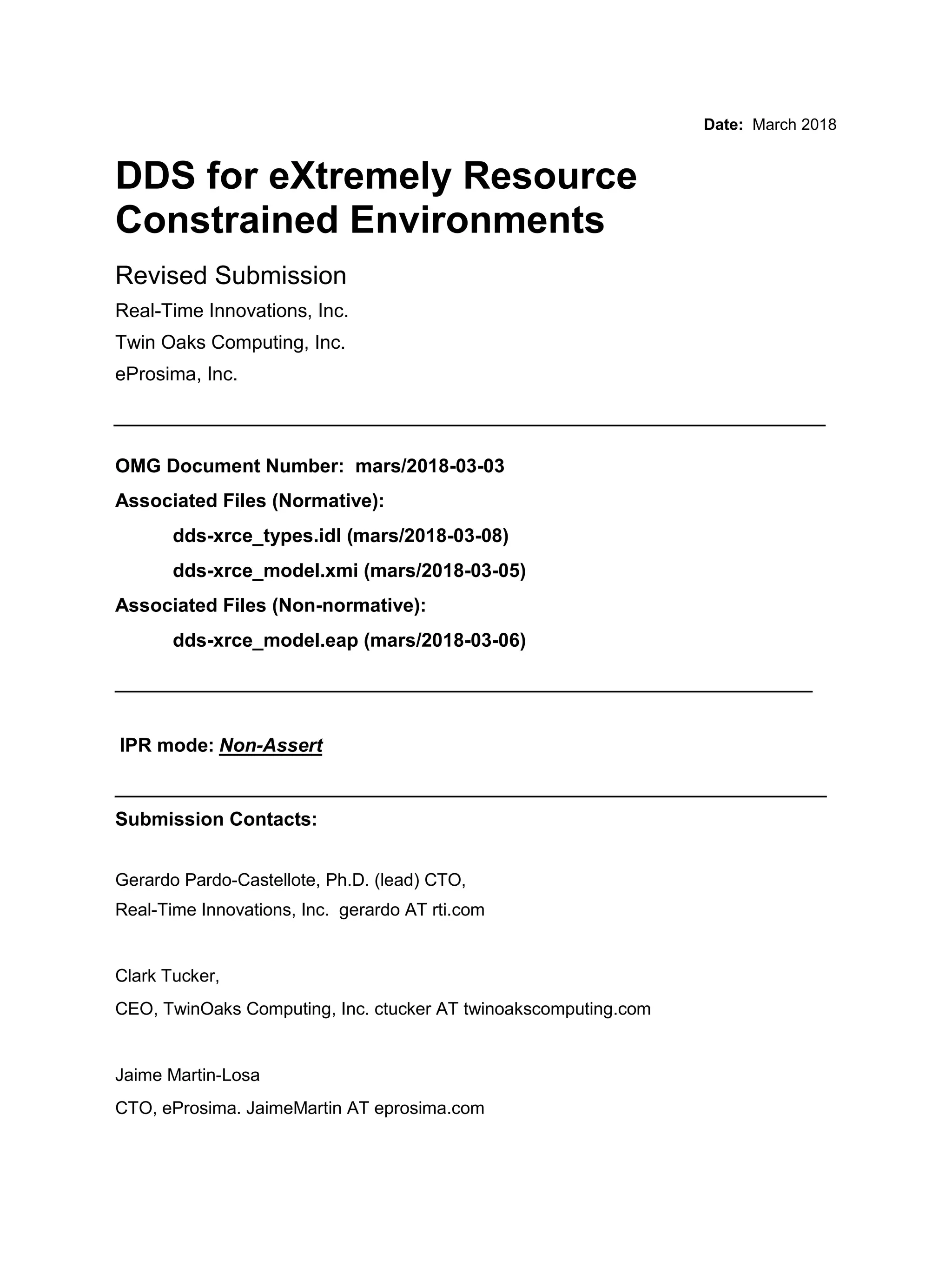 DDS for eXtremely Resource Constrained Environments 1.0 Beta | PDF