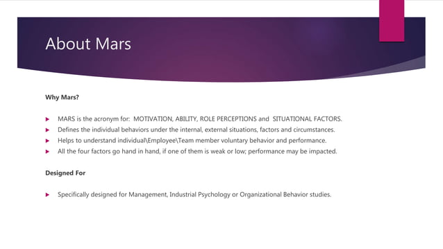 Mars organizational behaviour | PPT