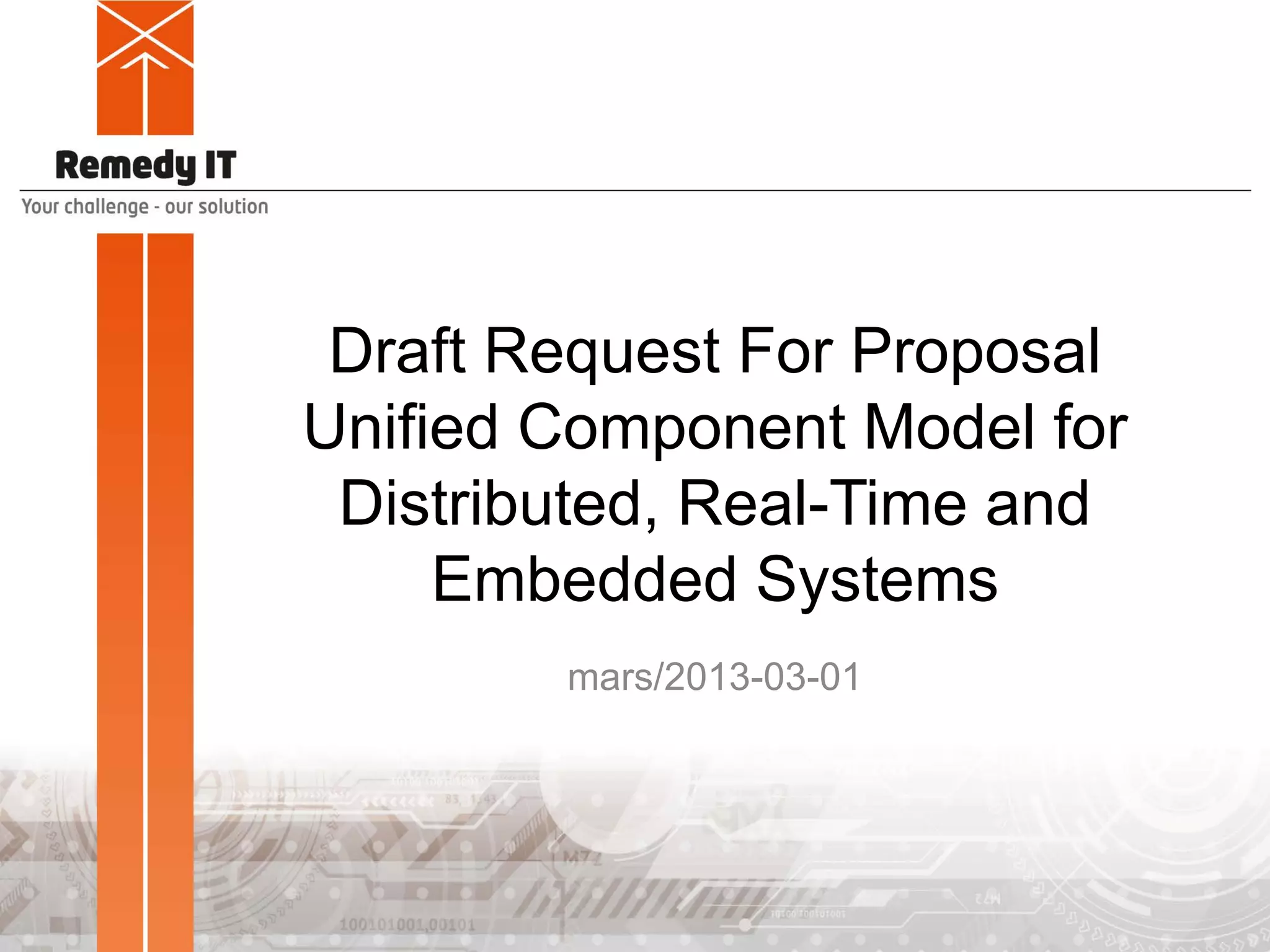 Draft Request For Proposal Unified Component Model for Distributed ...