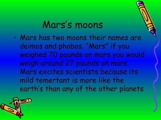 Mars and mars’s moons-Ben T. | PPT