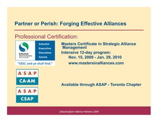 Partner or Perish: Forging effective alliances | PPT