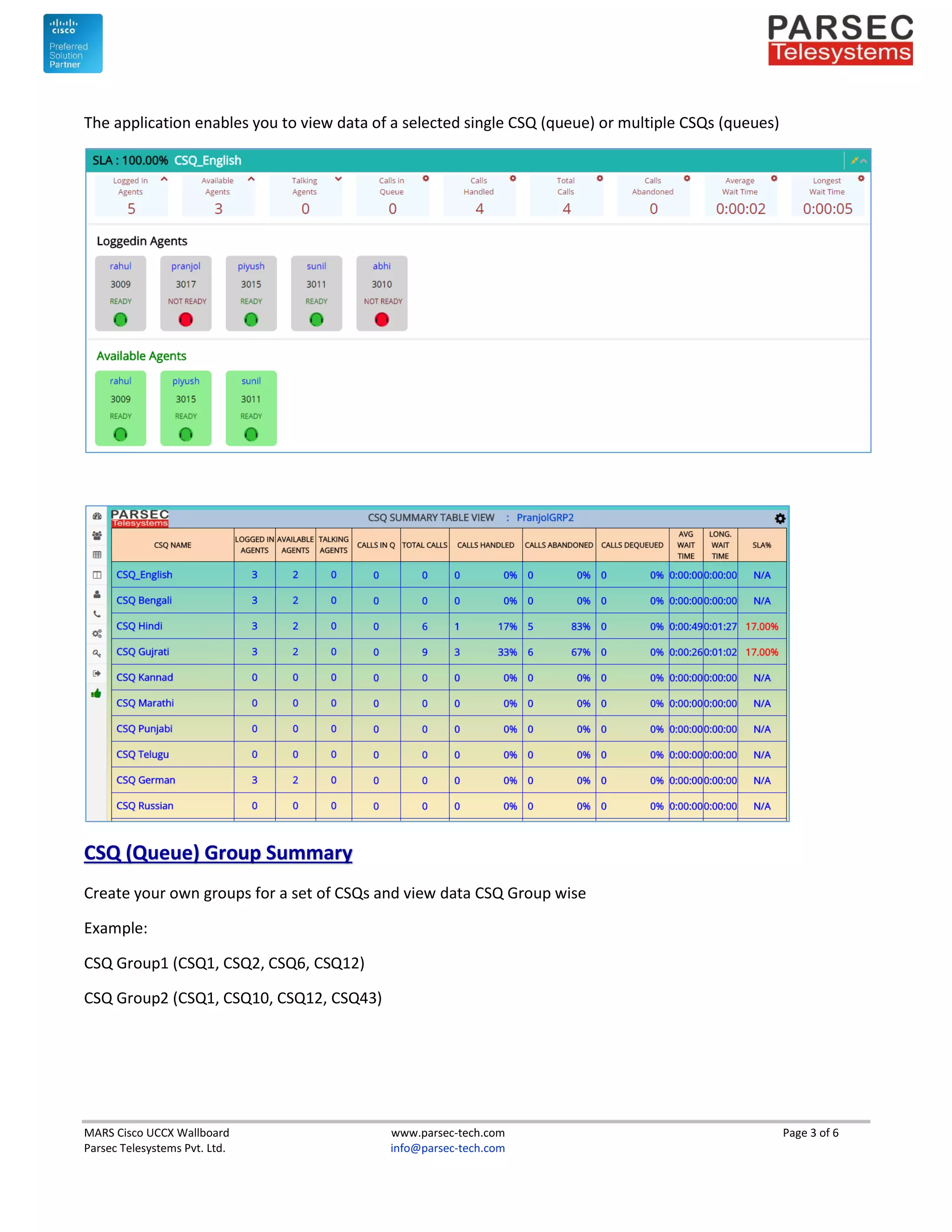 MARS UCCX Wallboard for Cisco Contact Center | PDF