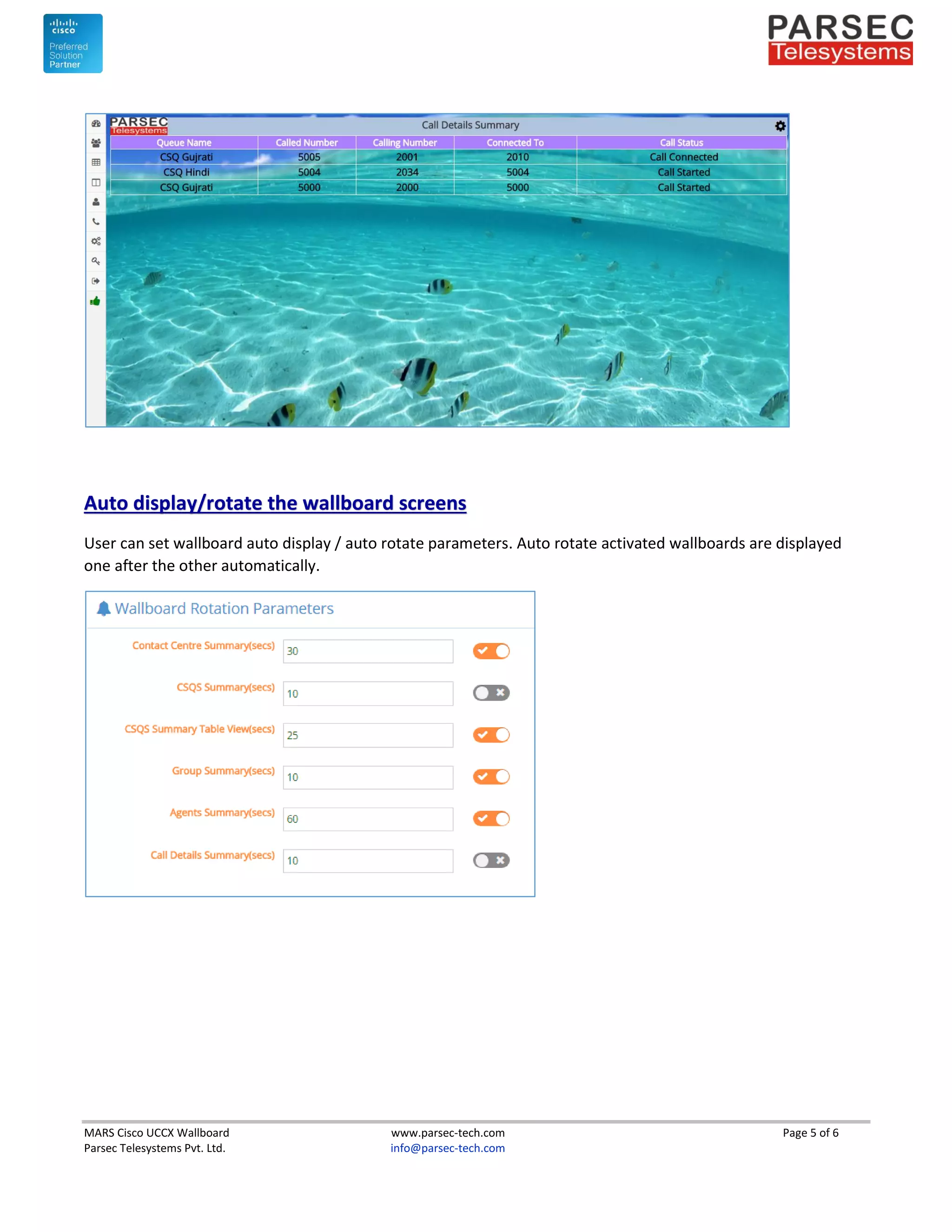 MARS Cisco UCCX Wallboard | PDF