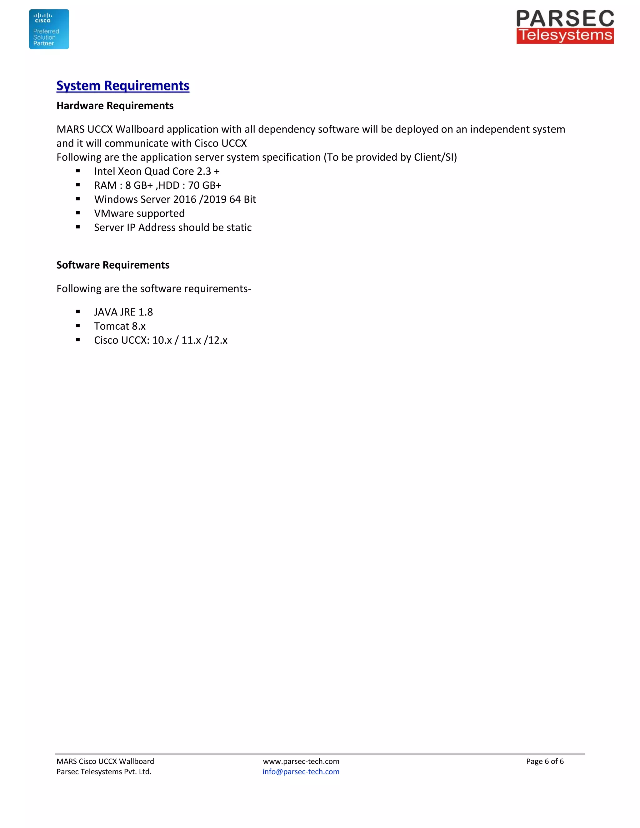 MARS Cisco UCCX Wallboard | PDF