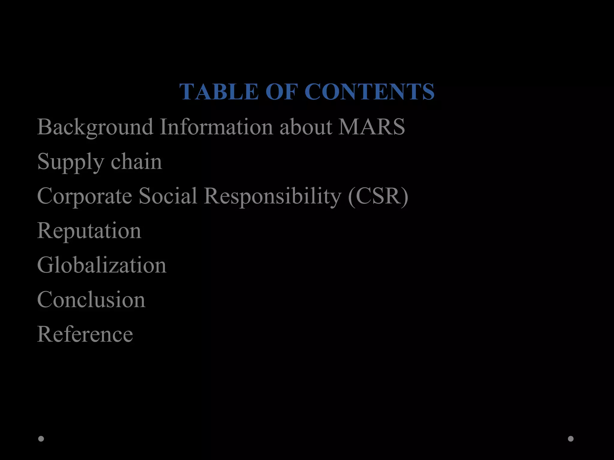 Mars Business report | PPT