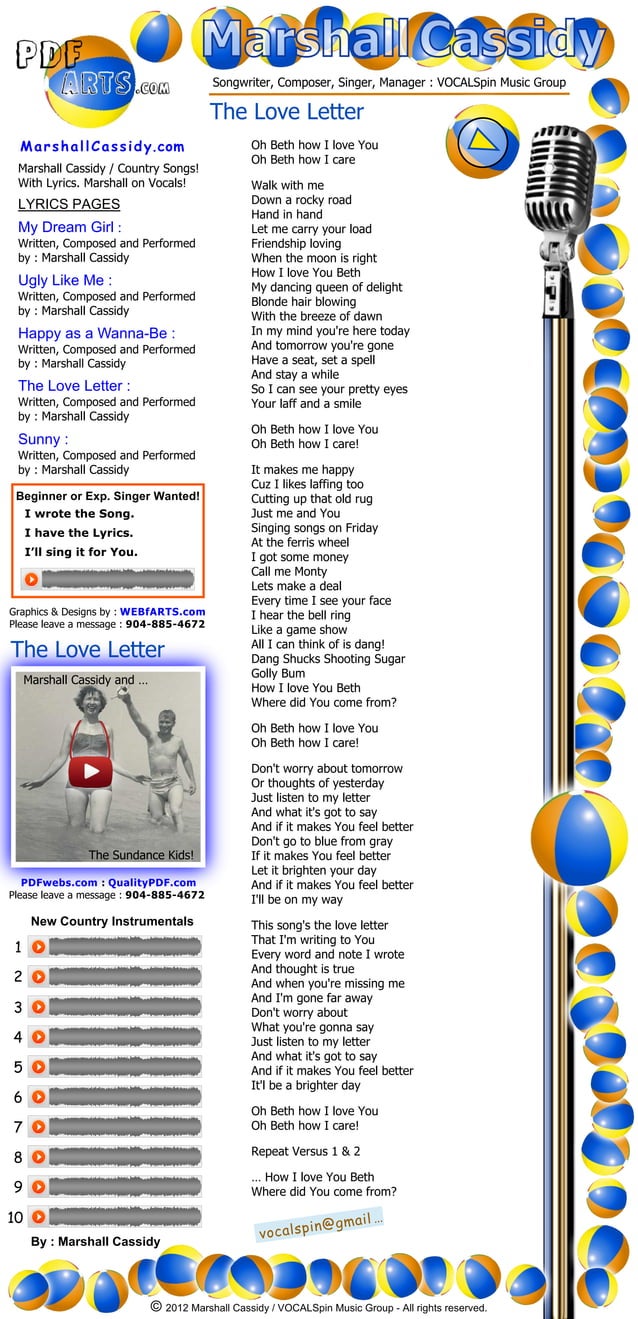 Marshall Cassidy-the-love-letter-lyrics | PDF | Free Download