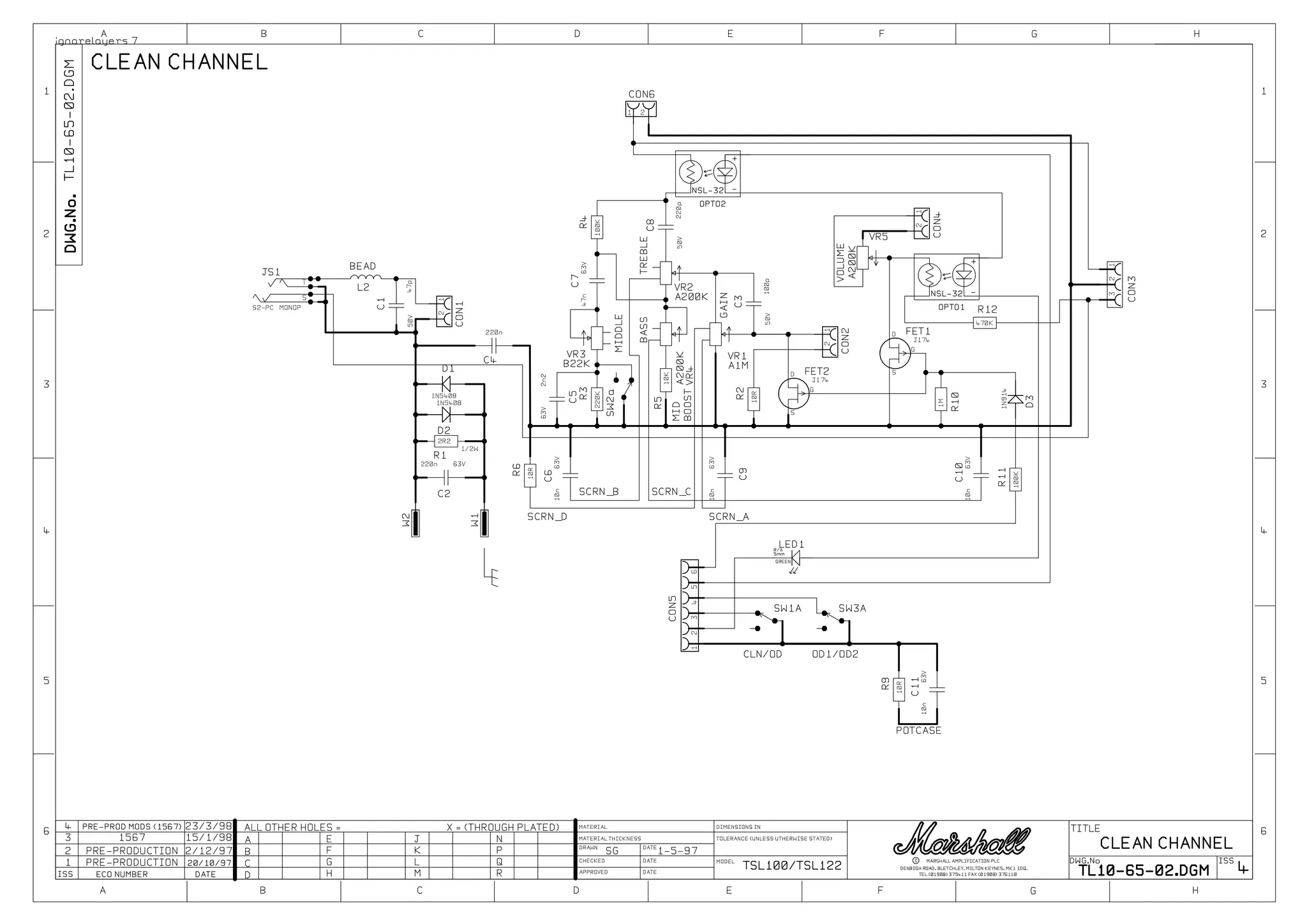 Marshall jcm2000-tsl100-100w | PDF