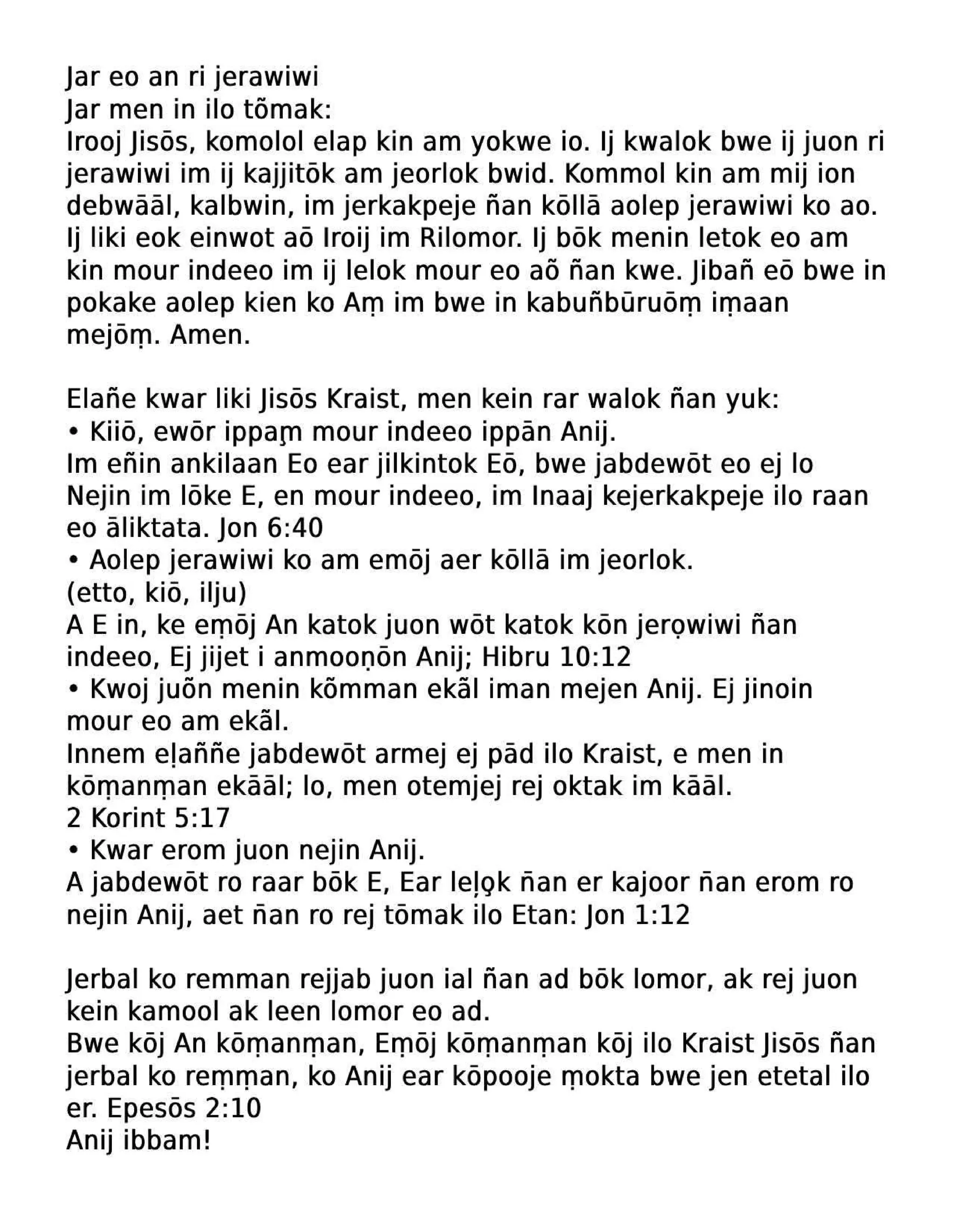 Marshallese Gospel Tract - ONLY JESUS CHRIST SAVES.pdf