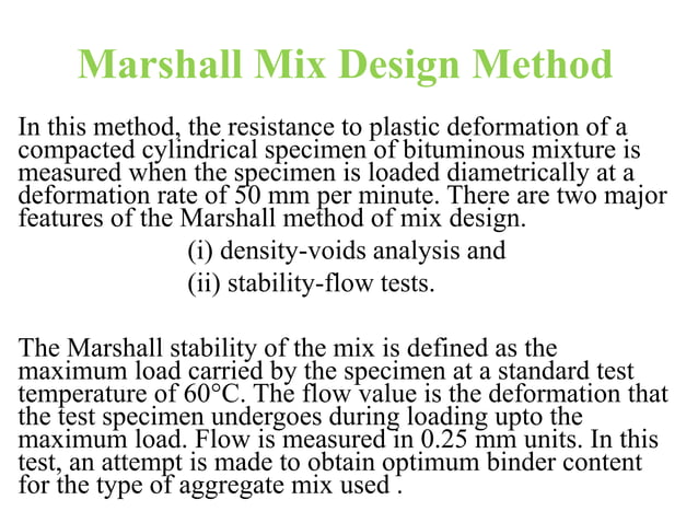 Marshall mix design Method.pptx | Physics | Science