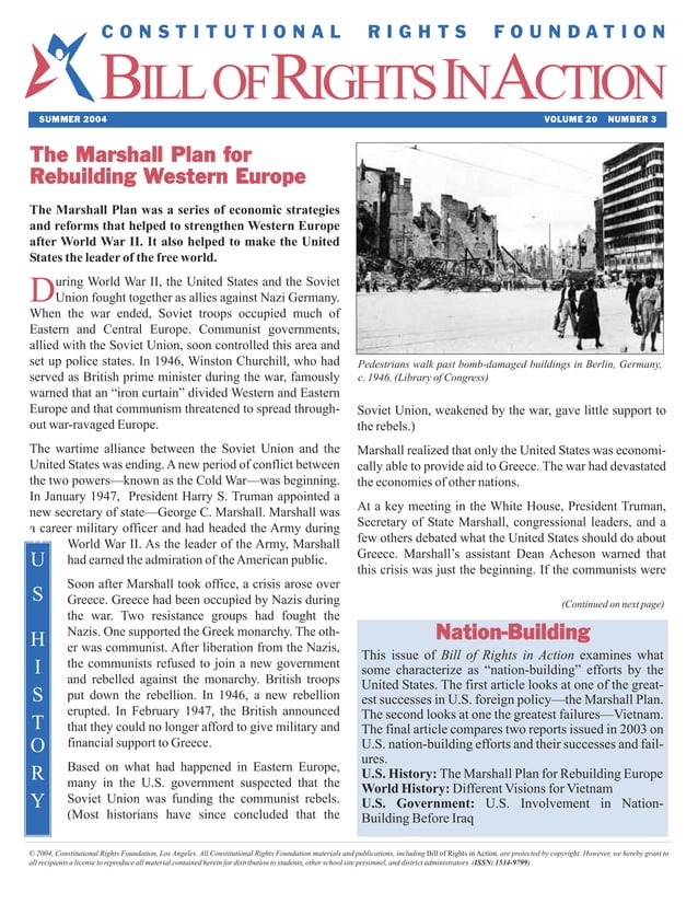 Marshall Plan for Rebuilding Europe | PDF