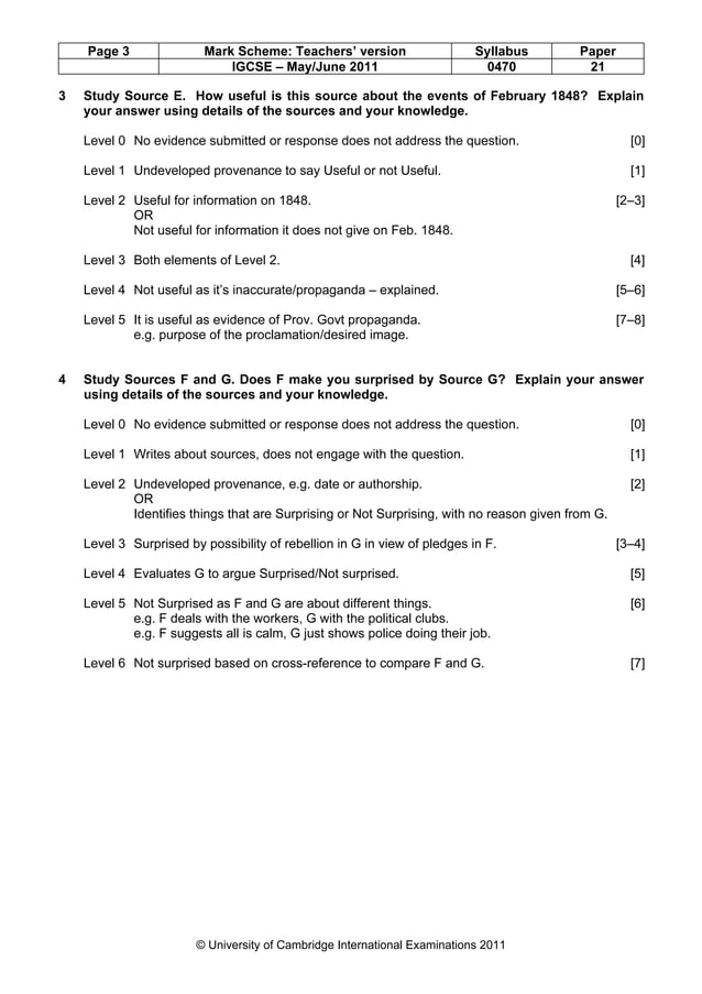 Marshall Plan Sources mark scheme | PDF