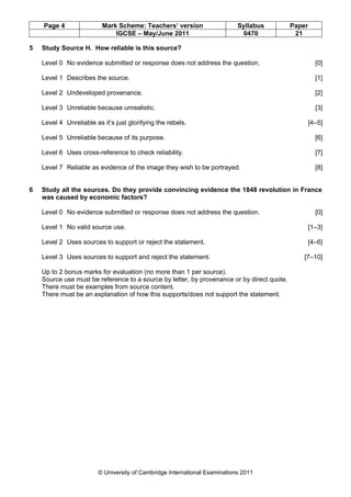 Marshall Plan Sources mark scheme | PDF