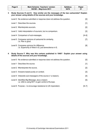 Marshall Plan Sources mark scheme | PDF