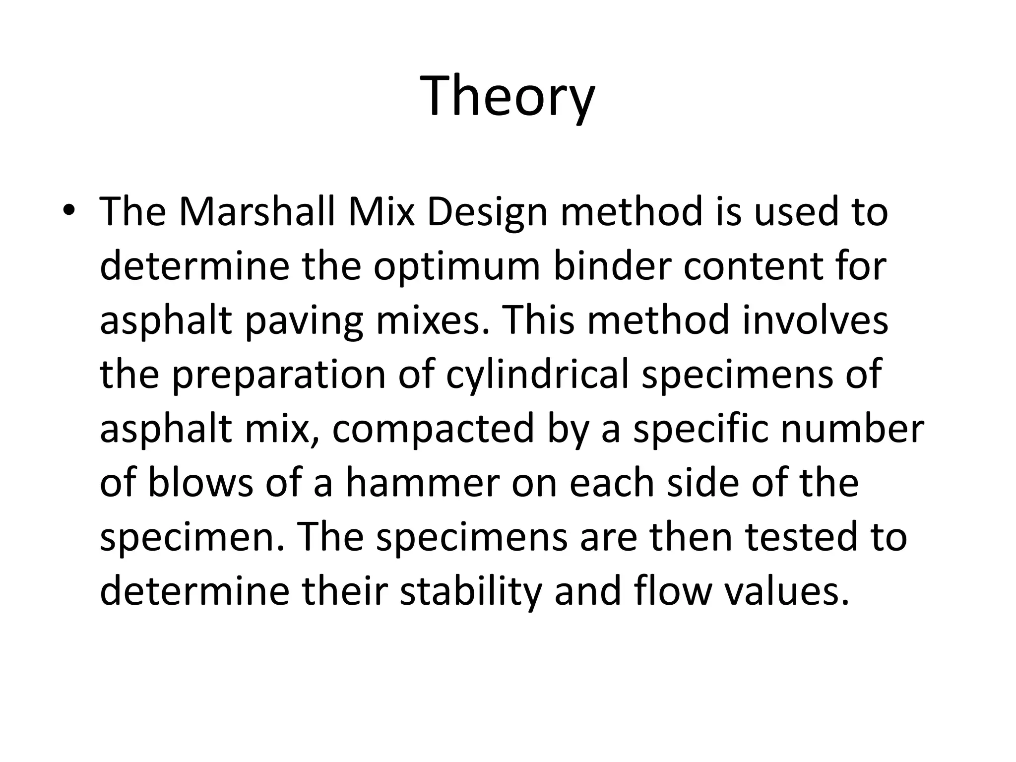 marshall stability test for bitumen concrete | PPTX