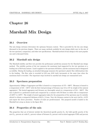 Marshal mix design | PDF