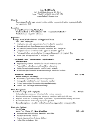 Marshell Clark Resume | DOC