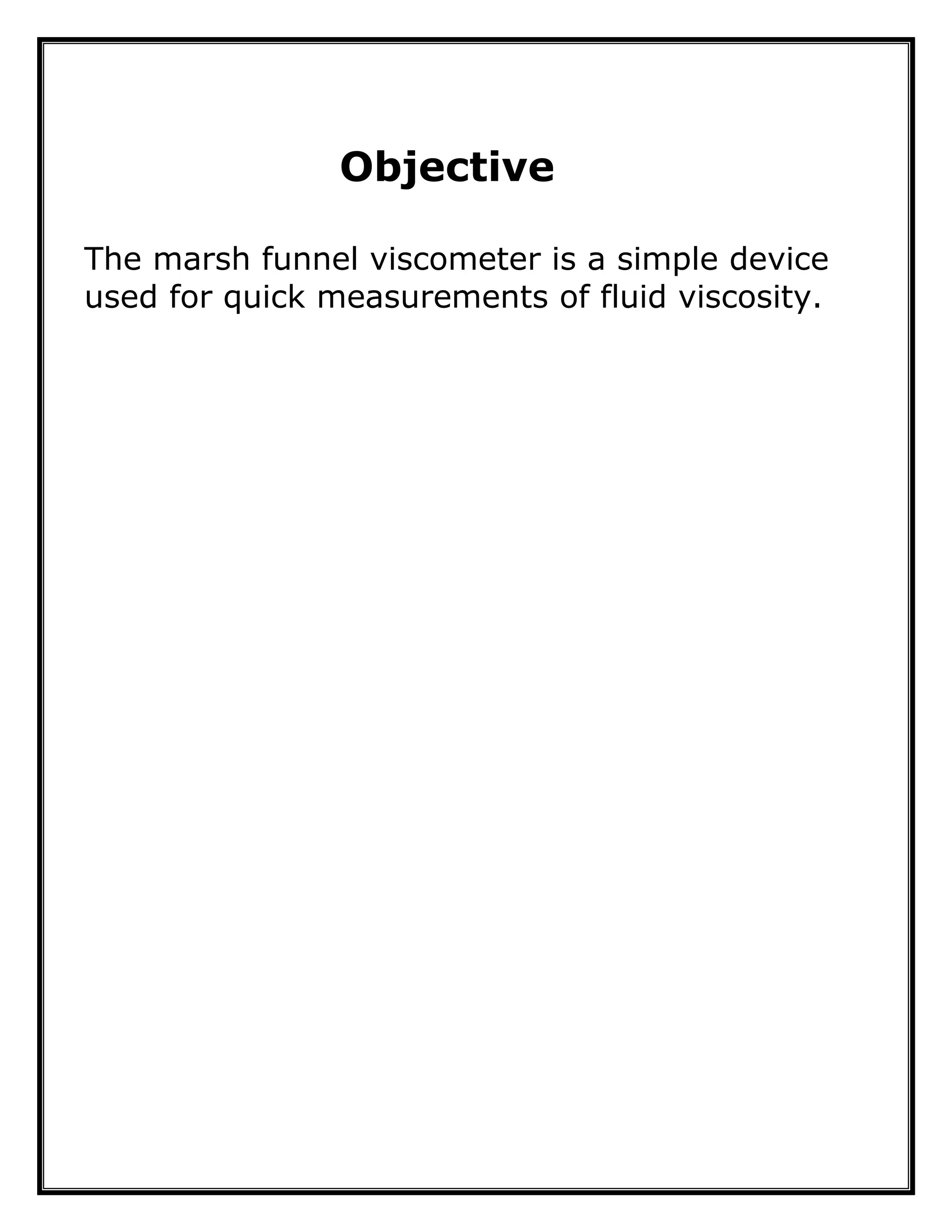 Marsh funnel (mud properties test) | PDF