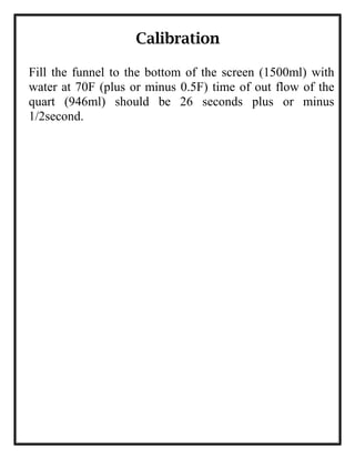 Marsh funnel (mud properties test) | PDF