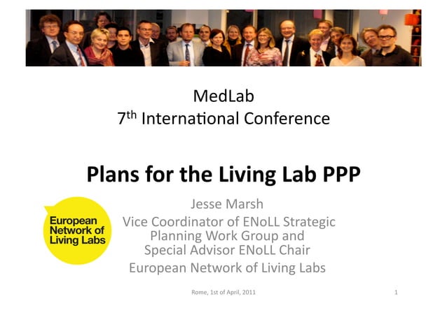 Plans for the Living Lab PPP Jesse Marsh Rome | PPT